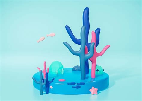 3d 팬 산호 모형 다운로드가 가능한 무료 벡터 및 Psd