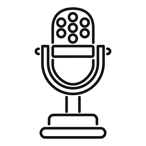 Microphone Report Icon Outline Vector Market Audit 15160272 Vector Art