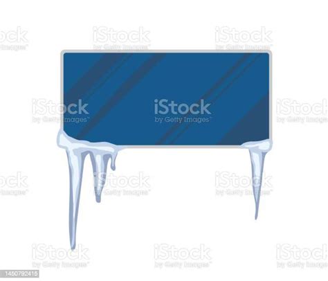 고드름이 매달려있는 직사각형 프레임 얼어 붙은 프레임 복사 공간이 있는 겨울 디자인 요소 유리 거울 또는 얼음 직사각형 흰색 배경에 격리된 벡터입니다 얼음이 있는 계절