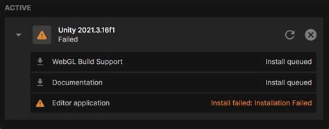 Install Failed Installation Failed Unity Hub 341 Unity Engine