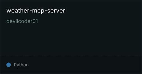 Weather Mcp Server Glama