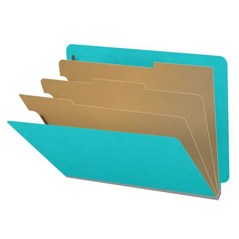 Light Blue Letter Size End Tab Classification Folder With 3″ Gray Tyvek
