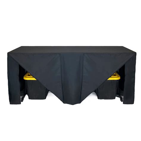 8 Ft Fitted Slit Open Polyester Rectangular Tablecloth Black