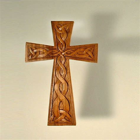 Cr 02 Celtic Cross Celtic Viking And Lamp Woodcraft Carvings Wood