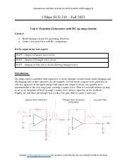 ECE210 Lab 6 RC Circuits And OpAmps 2 Pdf Laboratories Rewritten Entirely For 2023 By
