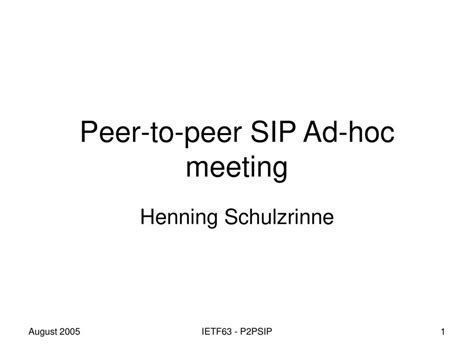 Peer To Peer Sip Ad Hoc Meeting Ppt Download