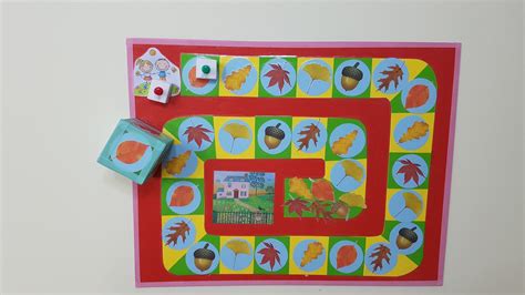 교구만들기 가을을 주워요게임판 나뭇잎 그림 가을