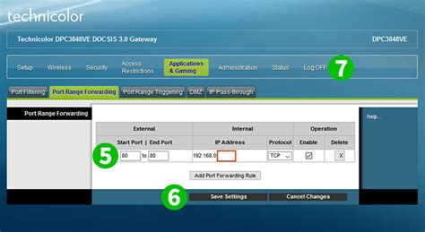Enable Port Forwarding For The Technicolor DPC VE CFos Software