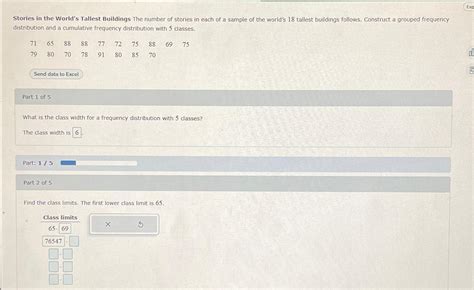 Solved Stories In The World S Tallest Buildings The Number Chegg Com