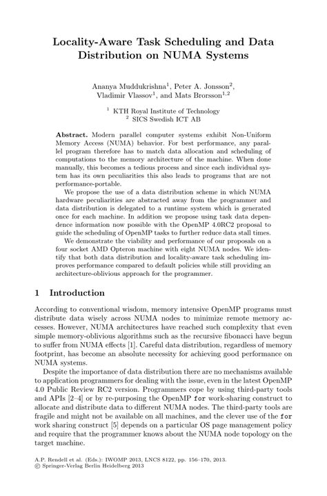 pdf locality aware task scheduling and data distribution on numa systems
