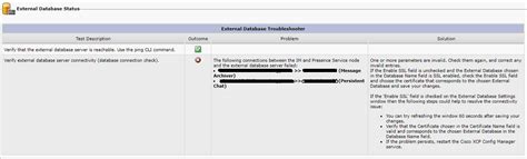 Troubleshooting Imandp Connectivity With An External Db Cisco Community
