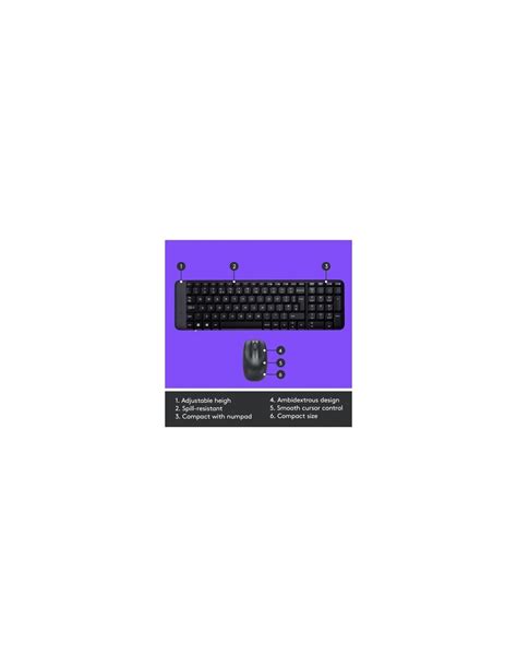 Logitech Mk220 Compact Wireless Keyboard And Mouse Combo For Windows