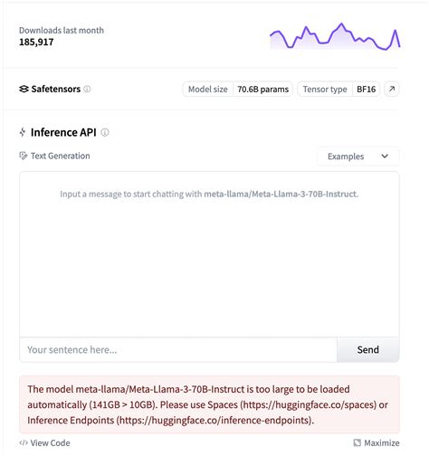 Meta Llama Meta Llama 3 70b Instruct Is Not Available As A Serverless Api Models Hugging