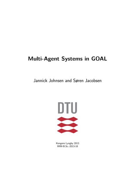 PDF Multi Agent Systems In GOAL Chapter 1 Introduction Background MASs Multi Agent Systems