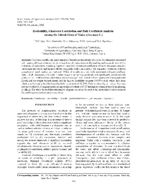 Pdf Heritability Character Correlation And Path Coefficient Analysis