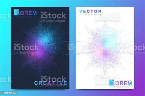 보고서 및 의료 브로셔 디자인 전단지 인쇄 프리젠 테이션을위한 전단지를위한 현대 건강 관리 커버 템플릿 디자인 Dna 나선 Dna 가닥 분자 또는 원자 뉴런 벡터