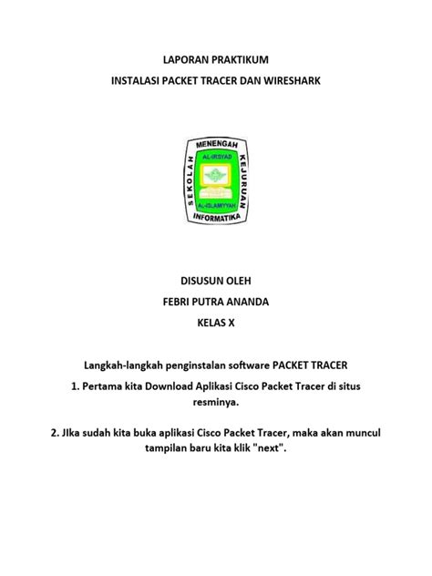 Laporan Praktikum Instalasi Packet Tracer Dan Wireshark Febri Putra Ananda 10 Tkj Pdf Bisnis