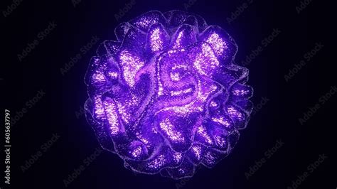 Abstract 3d Background Morphing Liquid Metal Glitter Blob Fluid Sphere Bright Purple