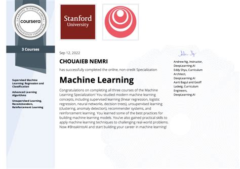 Chouaieb Nemri On Linkedin The Best Machine Learning Course For