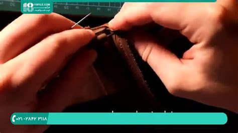 آموزش چرم دوزی کیف پول چرم زنانه نماشا