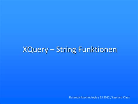 Xquery String Funktionen
