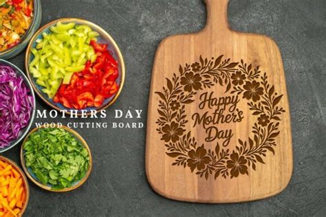 Laser Cut Mothers Day Wood Cutting Board · Creative Fabrica