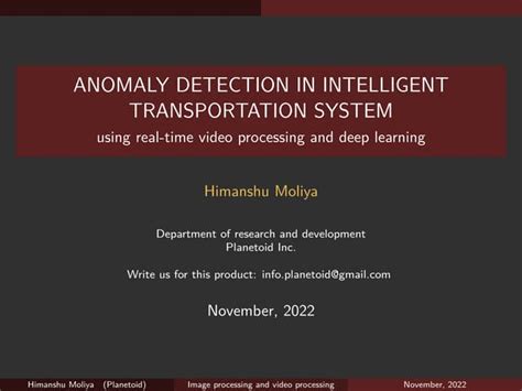 Anomaly Detection In Intelligent Transportation System Using Real Time