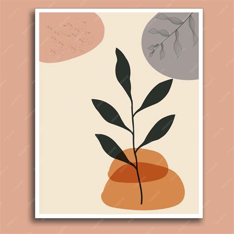 현대 미니멀리스트 벽 예술 Boho Wall Art Esty의 라인 아트 벡터를 위한 추상적인 기하학적 프린트 프리미엄 벡터