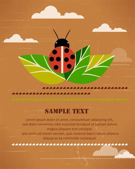 Lady Bug Green Leaves