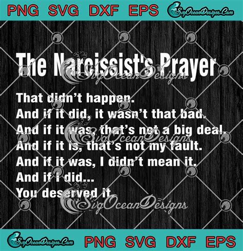 The Narcissist's Prayer SVG - Narcissistic Abuse Awareness SVG PNG ...