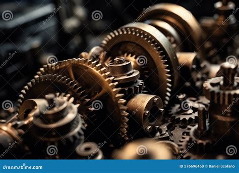 Mechanism Gears And Cogs At Work Industrial Machinery Generative AI Stock Illustration