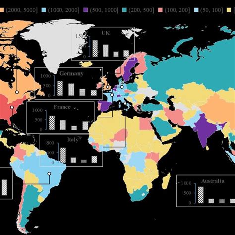 the science overlay map of the publications on the four infectious