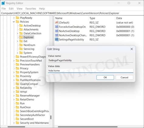 how to remove home option from settings menu in windows 11 pupuweb
