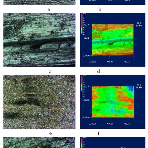 Surface Topography Of The Tested Samples A B Intact Surface And The