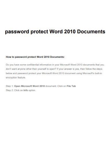 SAMPLE Password Protect IN PDF