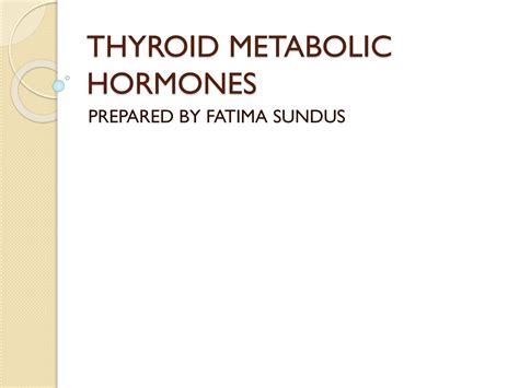 Solution Thyroid Metabolic Hormones Studypool