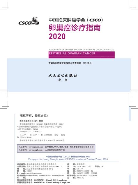 Csco卵巢癌诊疗指南2020 Pdf
