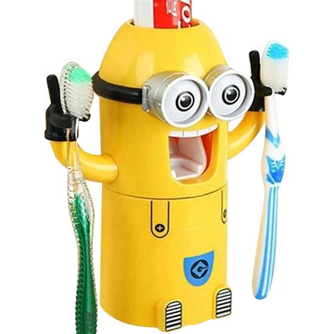 Minion Toothpaste Dispenser With Brush Holder Cut Price Bd