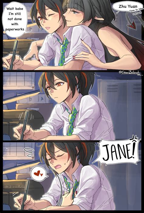 Rule 34 2girls Cesarzebrah Female Femalefemale Jane Doe Zenless