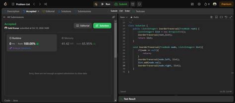 Sahil Kumar On Linkedin Inordertraversal Recursiveapproach