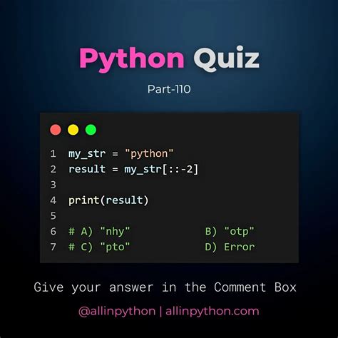 Python Quiz Part 110 For More Python Quiz Visits 📚📚📚📚