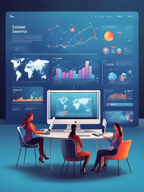 Premium Photo Computer Screens Modern Infographic Statistics And Data