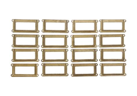 Set Of Brass Plated Steel File Drawer Label Slots Olde Good Things