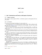 Lab Intro Pdf Lab Intro April Lab Introduction And Practice With Jupyter