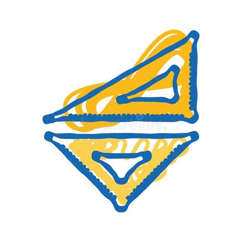 Drafting Triangle Architectural Drafter Icon Doodle Illustration Stock