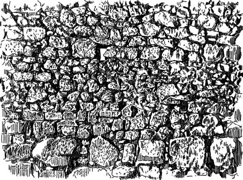 Vector Drawing Of An Old Cobblestone Wall Stock Vector Illustration