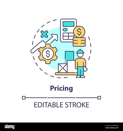2d Customizable Pricing Thin Linear Icon Concept Stock Vector Image