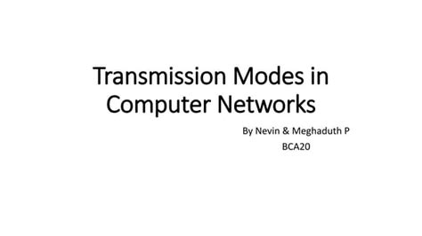 Computer Network Transmission Modespptx Computer Networking Computing
