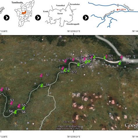 Location Map Of The Amaravathi River Basin Showing Sampling Sites Download Scientific Diagram