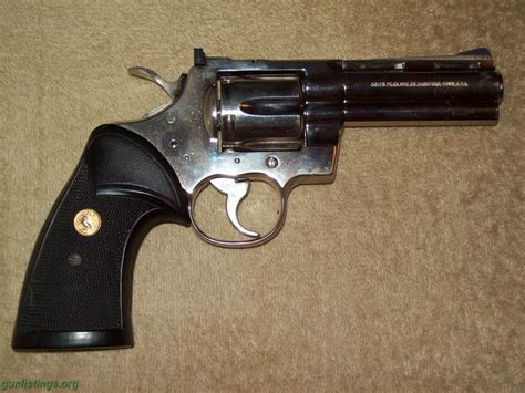 Pistols Colt Python 4 Inch Nickel 357 Magnum Revolver